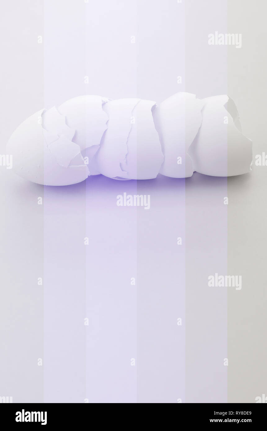 white empty broken egg shells with color shades structures Stock Photo ...