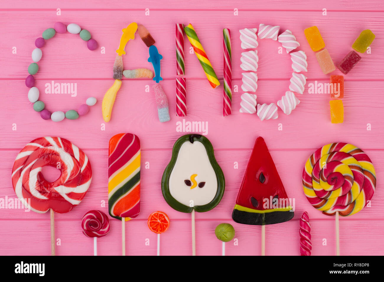 Sweet sugar lollipops different shape hi-res stock photography and ...