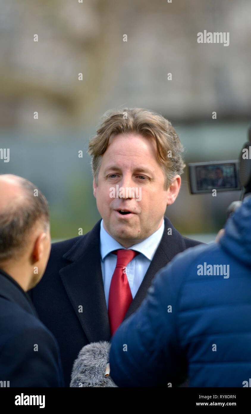 Marcus Fysh MP (Con: Yeovil) being interviewed on College Green ...