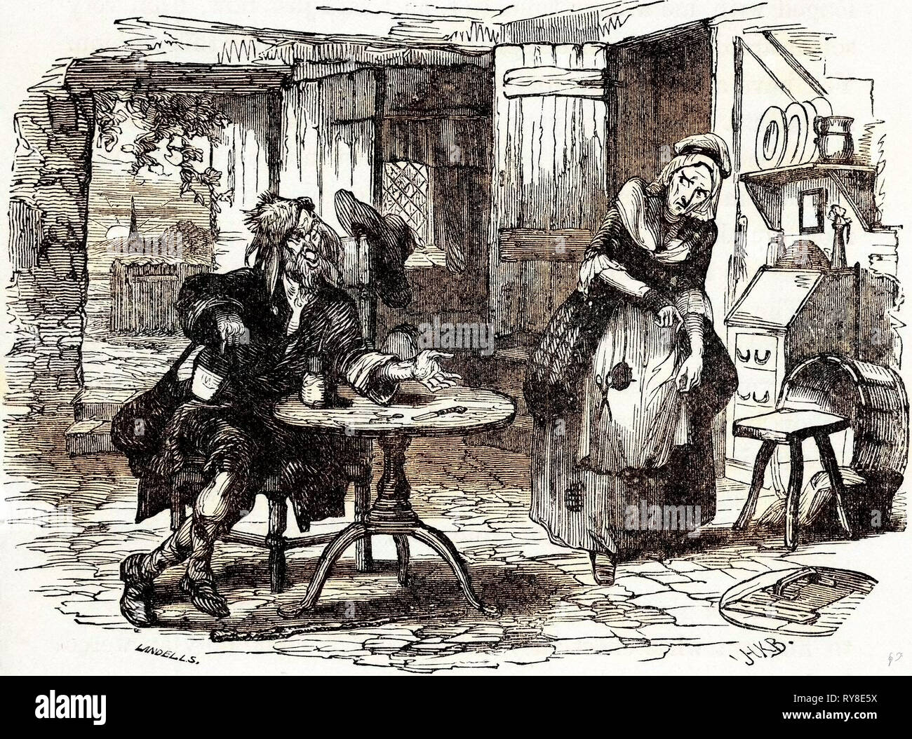 Charles Dickens Barnaby Rudge 1841 Illustration 19th Century Stock ...