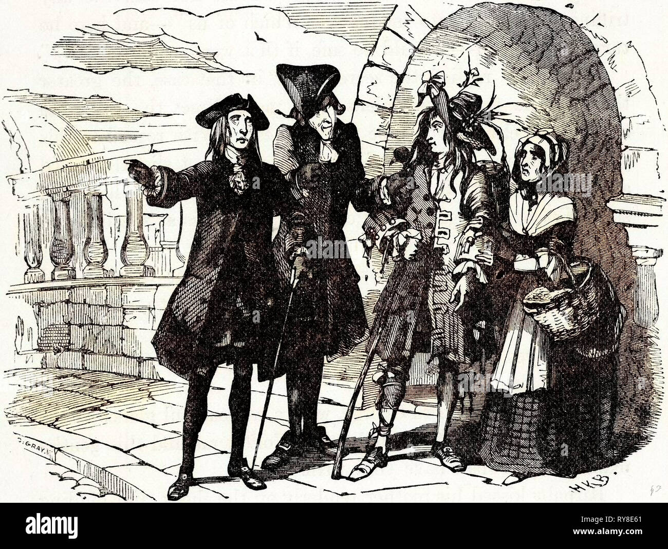 Charles Dickens Barnaby Rudge 1841 Illustration 19th Century Stock ...