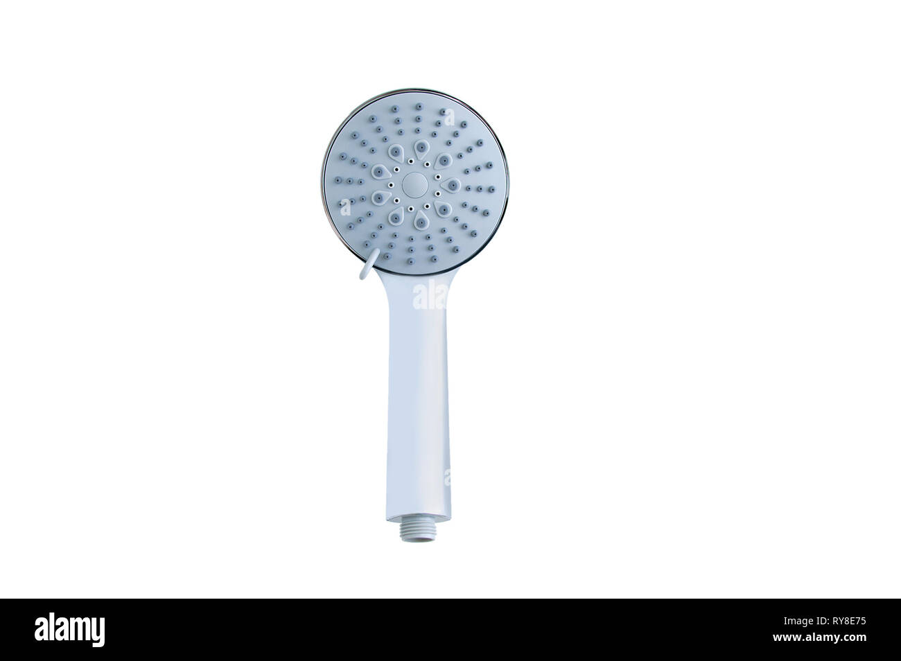 Chrome bath and shower head. Front view. White isolate Stock Photo - Alamy