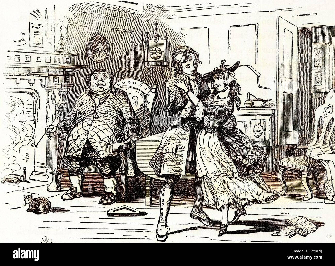 Charles Dickens Barnaby Rudge 1841 Illustration 19th Century Stock ...