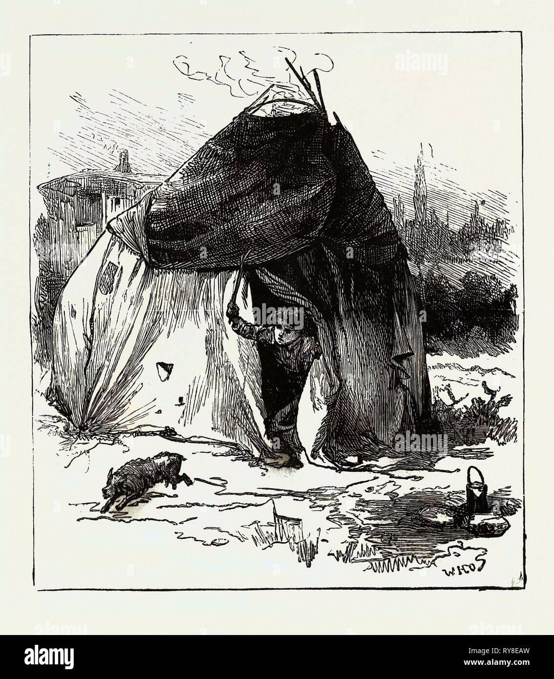 Gipsy Life Round London: Tent at Hackney 1880 Stock Photo - Alamy