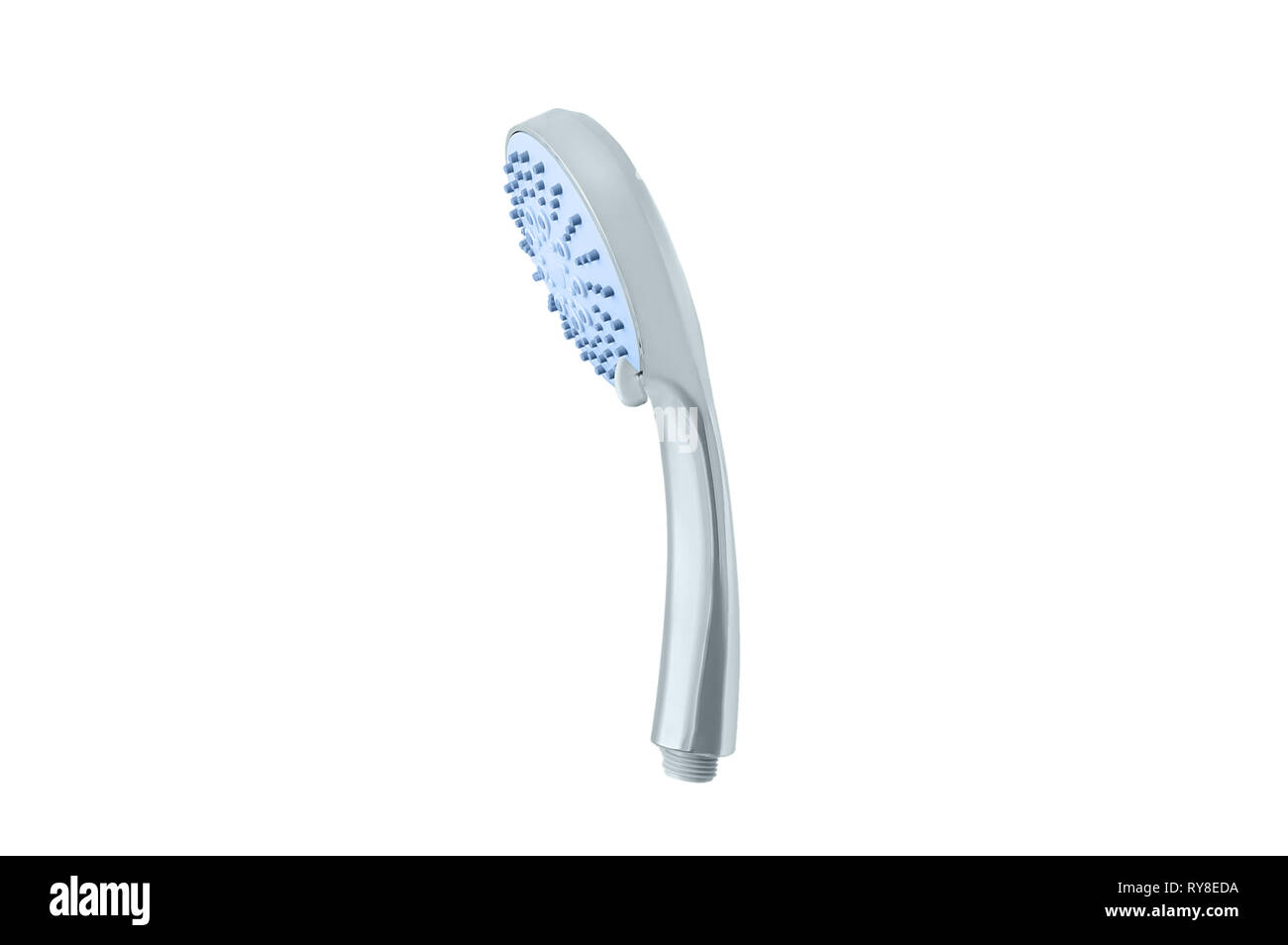 Chrome bath and shower head. Side view. White isolate Stock Photo - Alamy