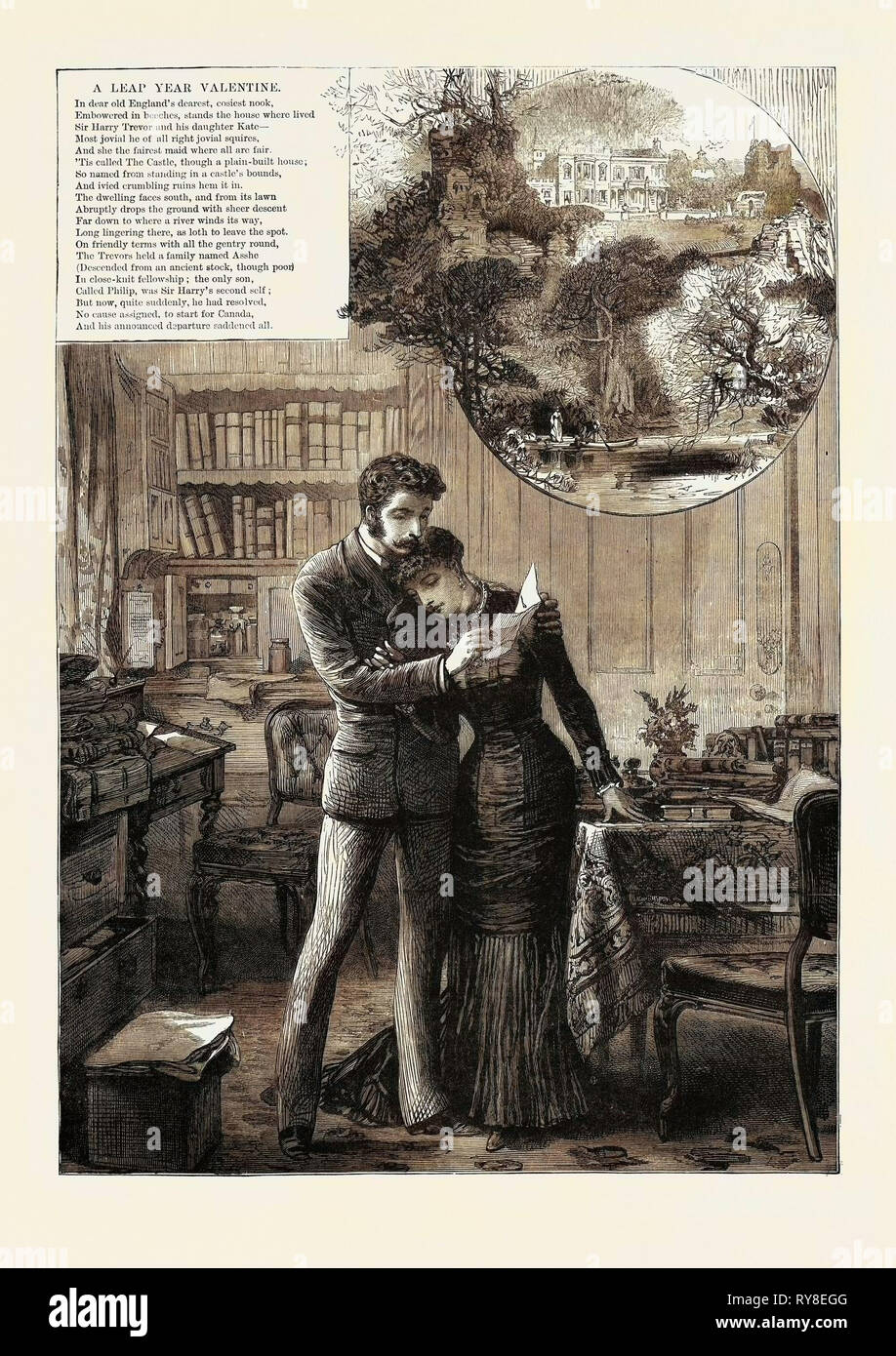 A Leap-Year Valentine 1880 Stock Photo - Alamy