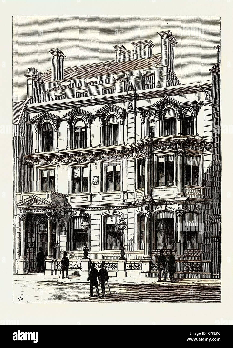 New Building of the City Carlton Club in St. Swithin's Lane London 1880 ...