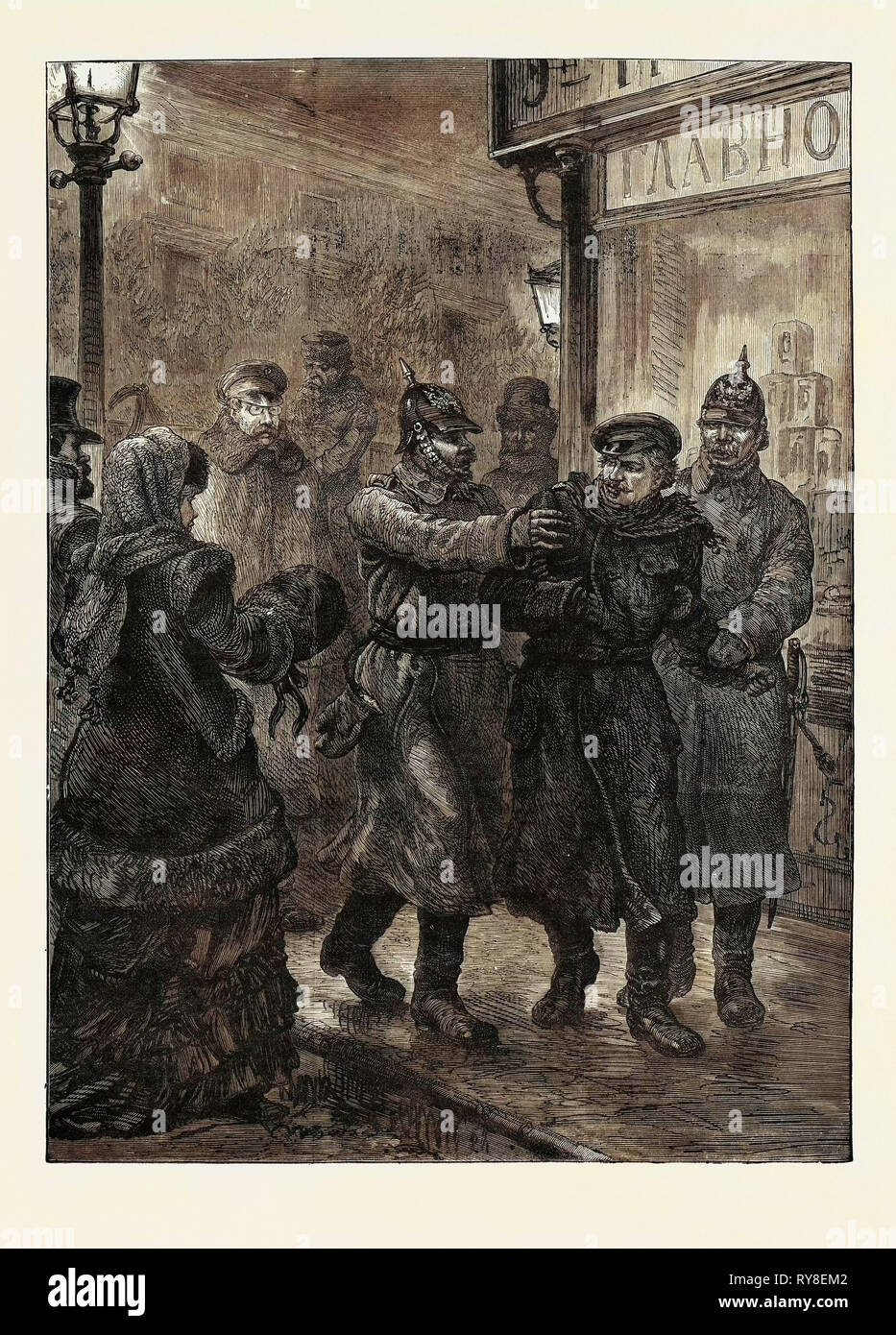 Arrest of a Suspected Nihilist at St. Petersburg Russia 1880 Stock ...