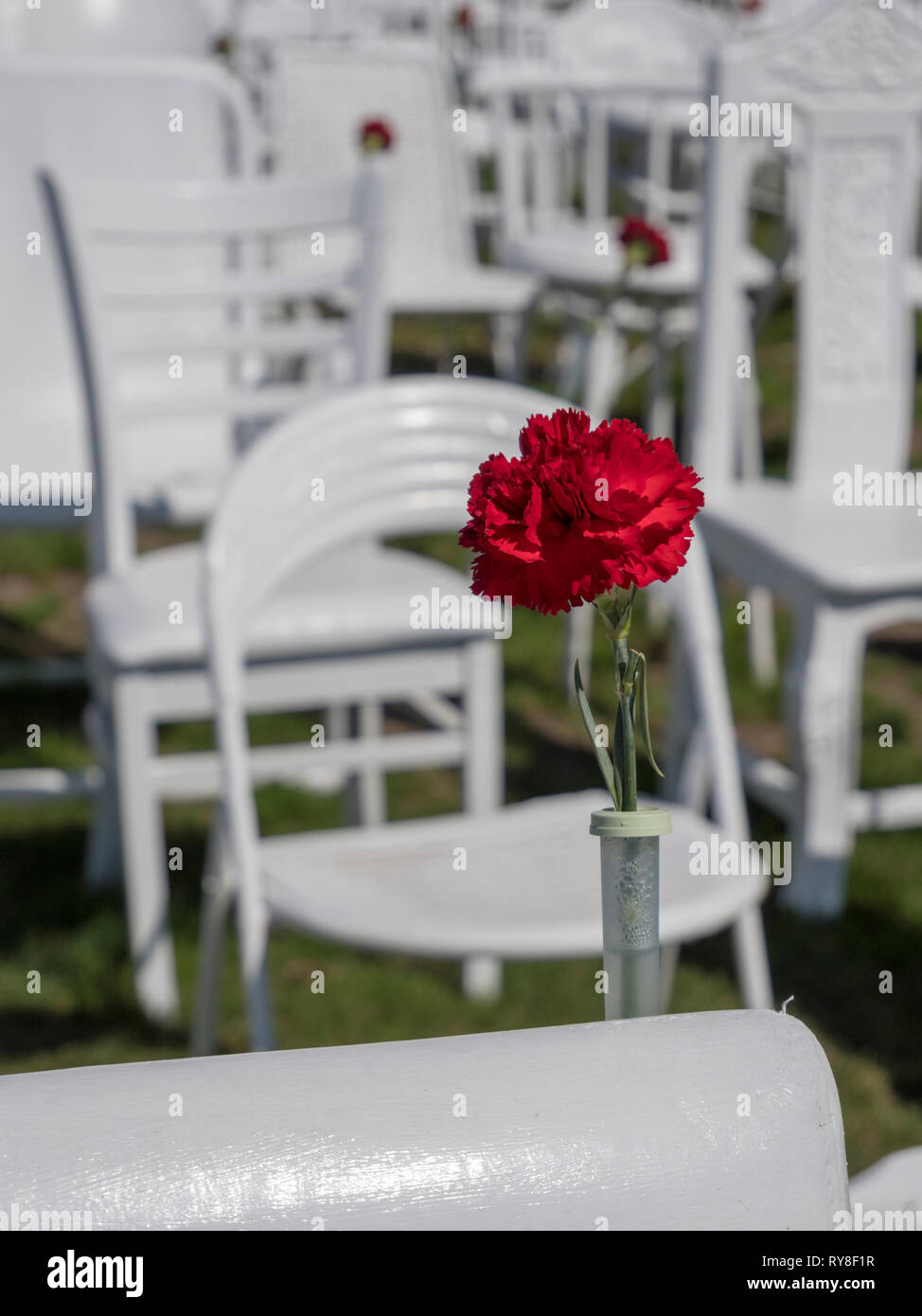 Christchurch empty chairs hi-res stock photography and images - Alamy