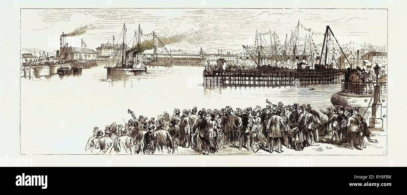 The Prince of Wales at Holyhead: View of the New Dock from the Clock ...