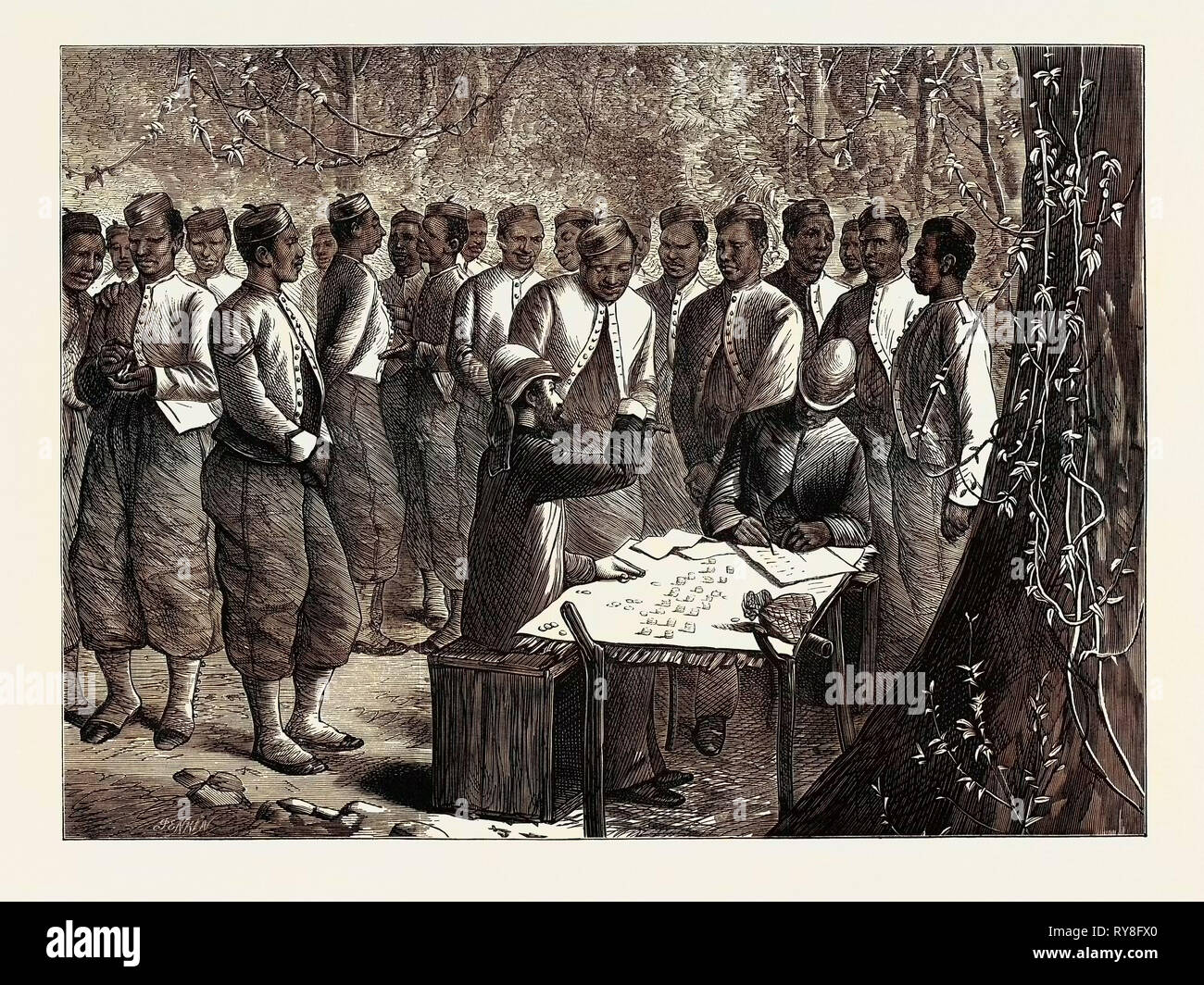 The Ashantee War: Paying a West India Regiment 1874 Stock Photo - Alamy