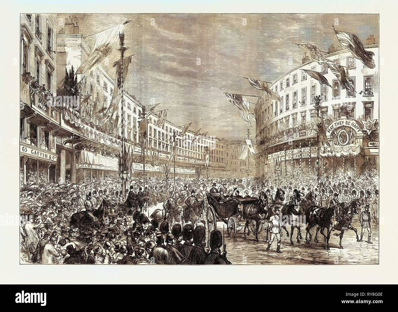 The Royal Entry Into London: The Procession Passing Down Regent Street ...