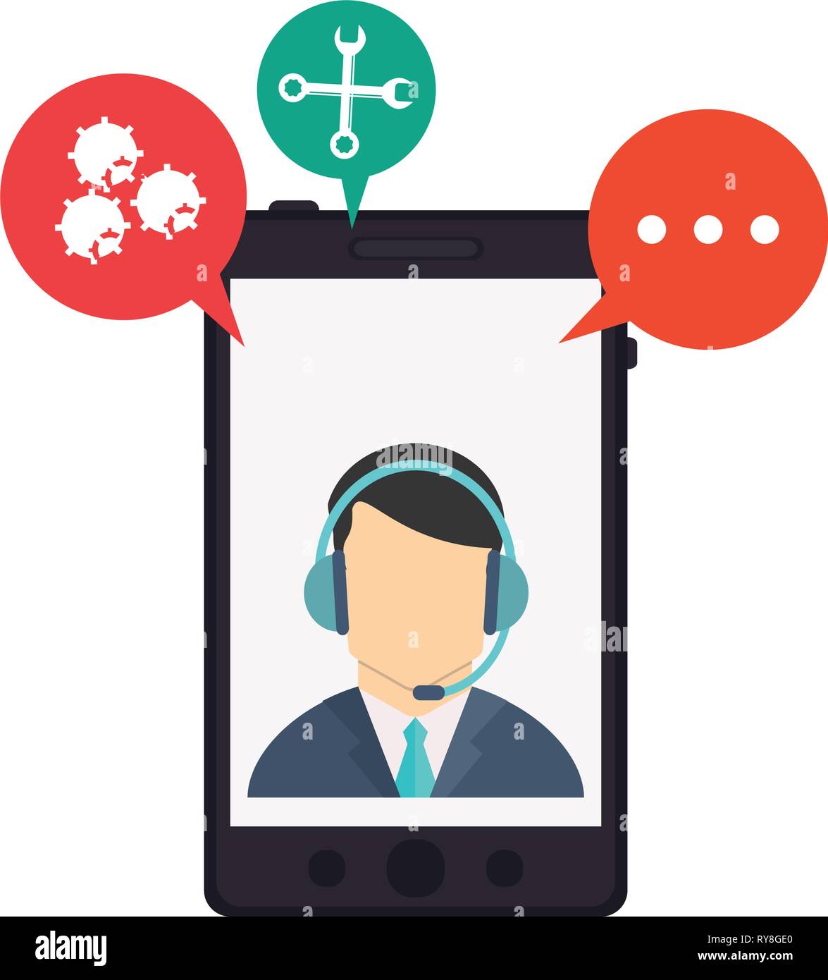 technical support from smartphone Stock Vector Image & Art - Alamy