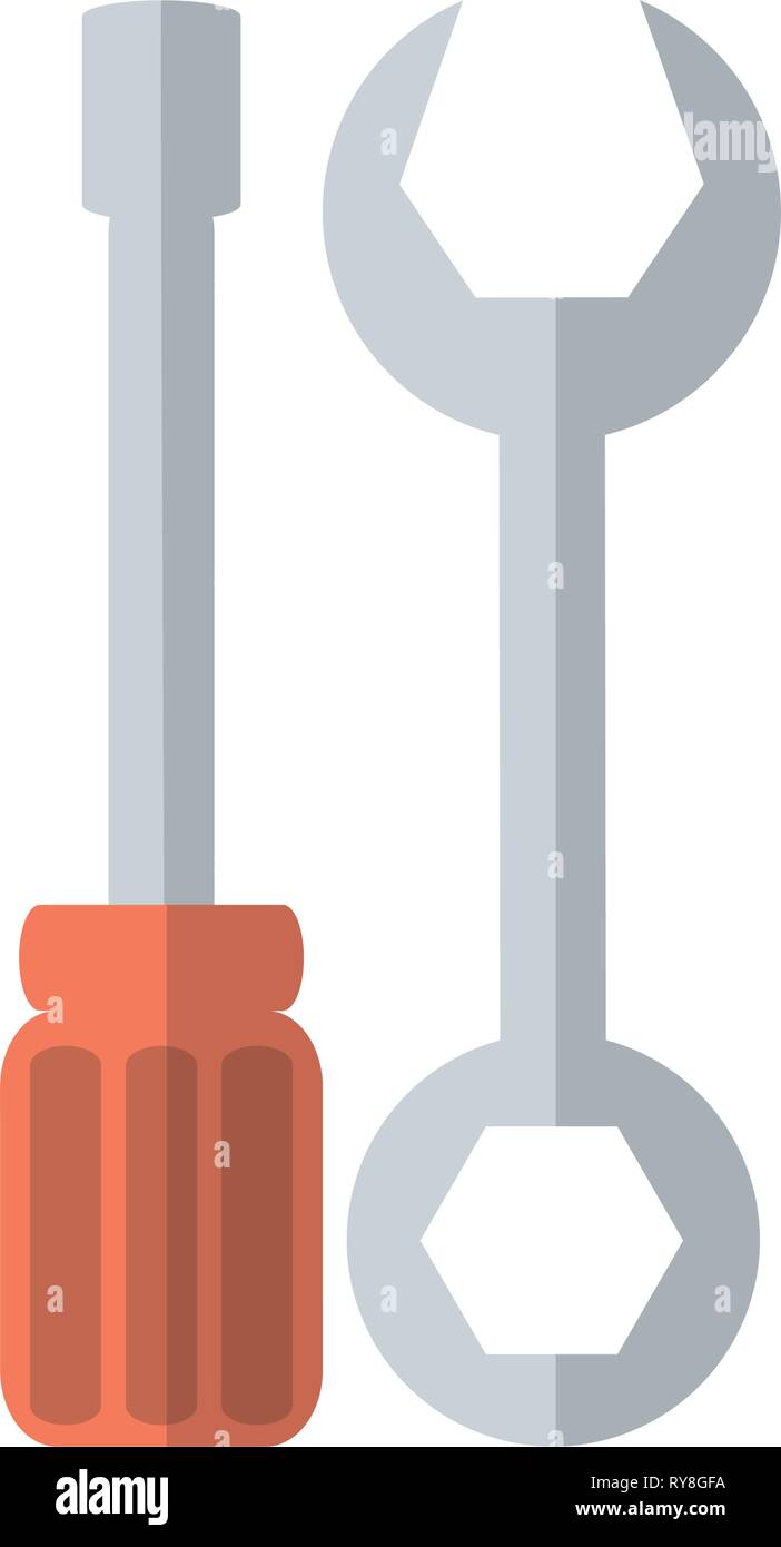 wrench and screwdriver tool symbol Stock Vector Image & Art - Alamy