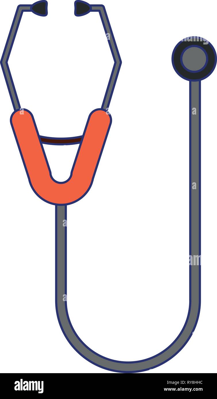 Medical stethoscope symbol isolated blue lines Stock Vector Image & Art ...