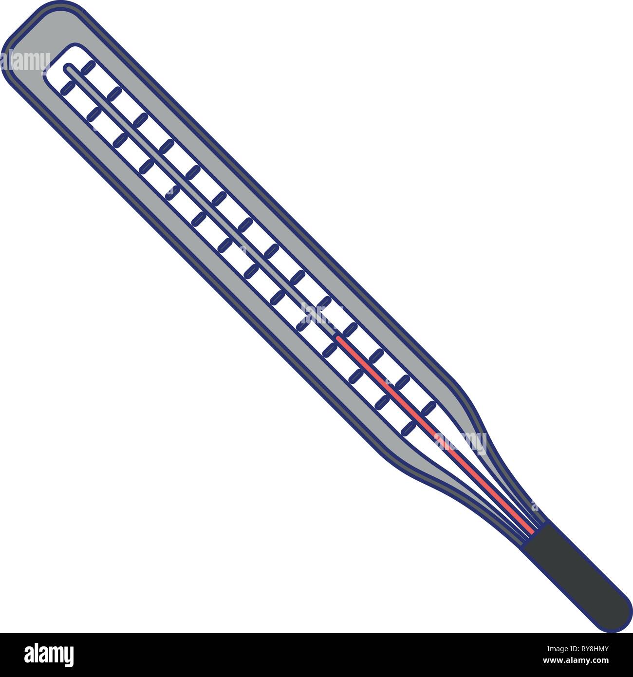 medical thermometer symbol isolated blue lines Stock Vector Image & Art ...