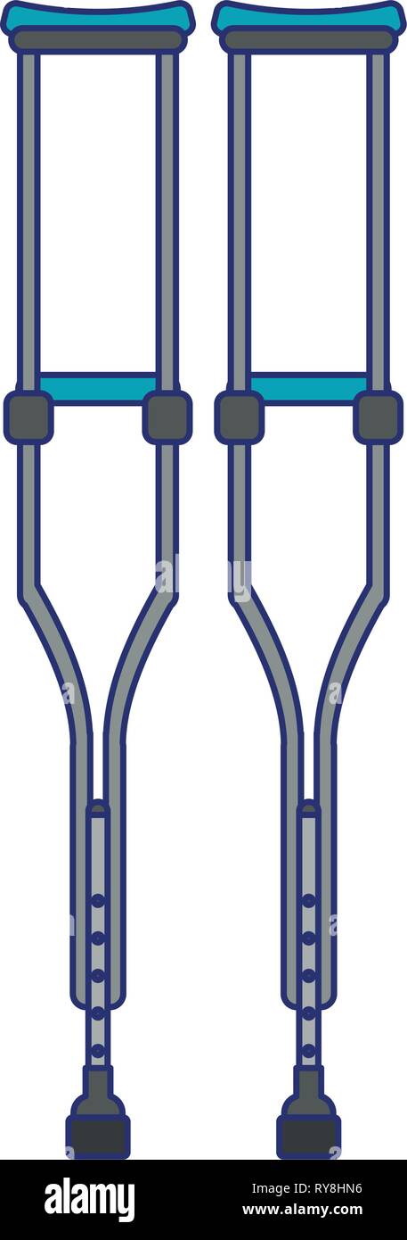 handicap crutches isolated blue lines Stock Vector Image & Art - Alamy