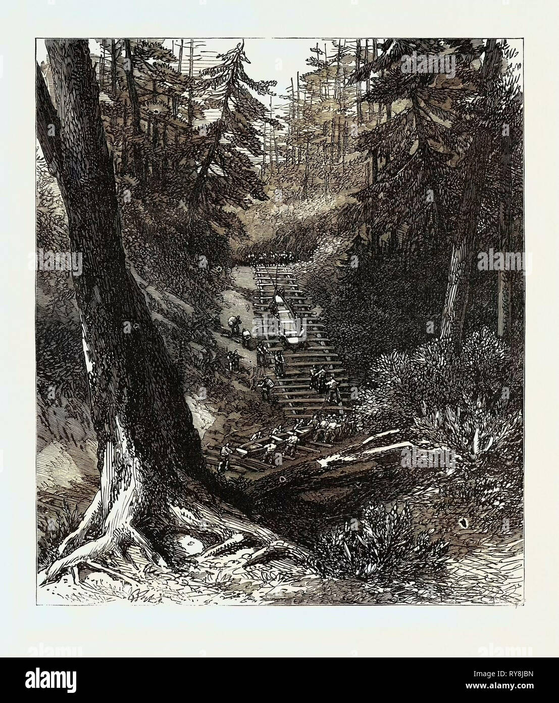 The Red River Expedition: Crossing a Portage 1871 Stock Photo - Alamy