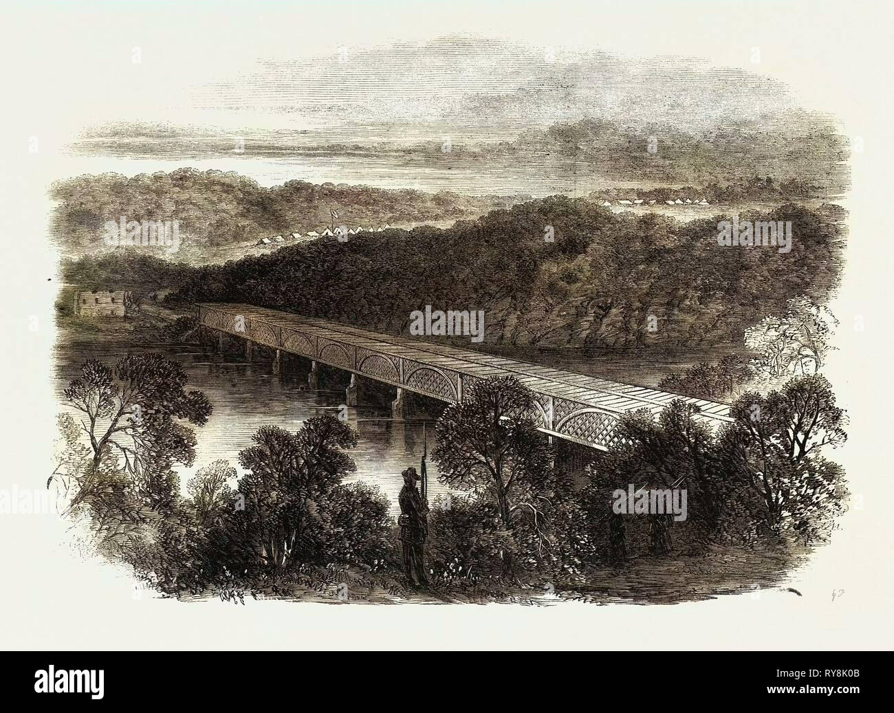 The War in America: The Chain Bridge Across the Potomac above ...