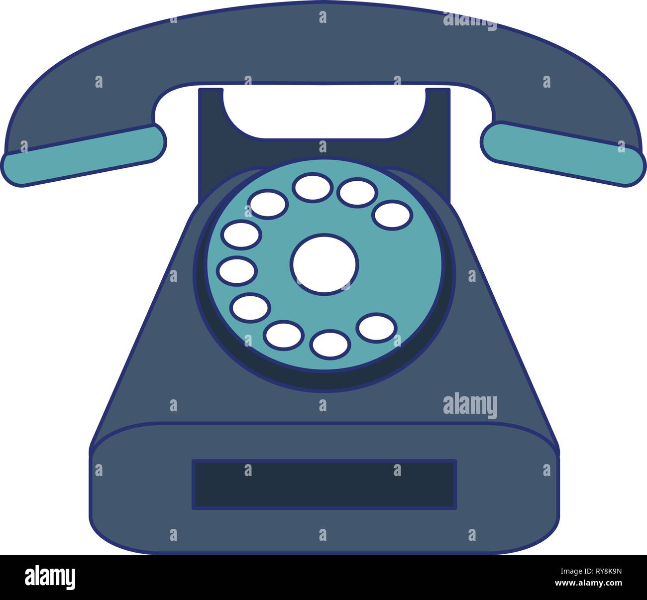 Vintage telephone symbol blue lines Stock Vector Image & Art - Alamy