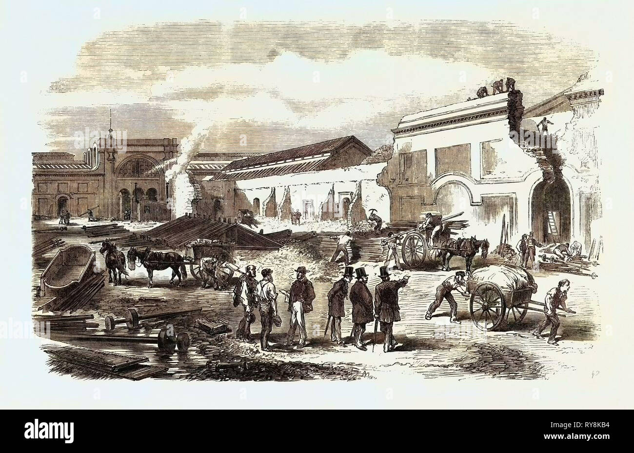 Demolition of the Paris Exhibition Building the Central Garden 1868 ...