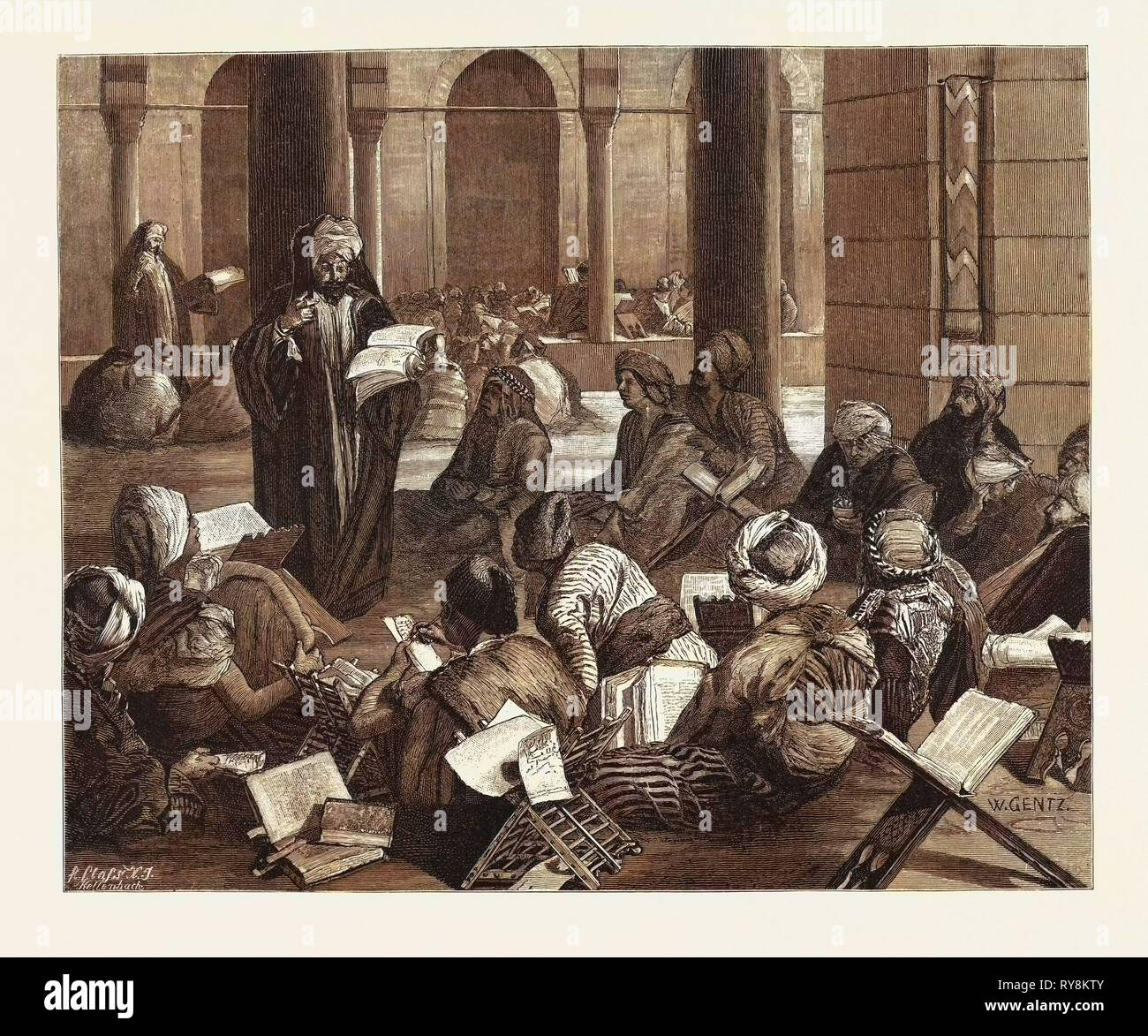LECTURE. Egypt, engraving 1879 Stock Photo - Alamy
