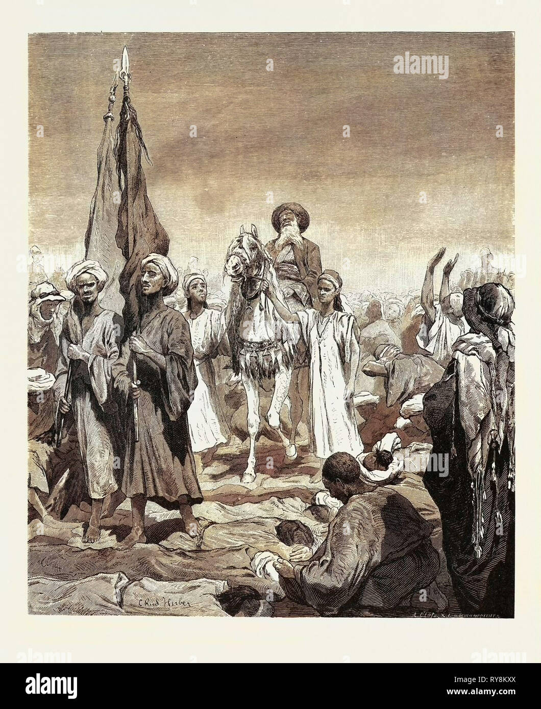 THE DAWSAH, OR TREADING. Egypt, engraving 1879 Stock Photo - Alamy