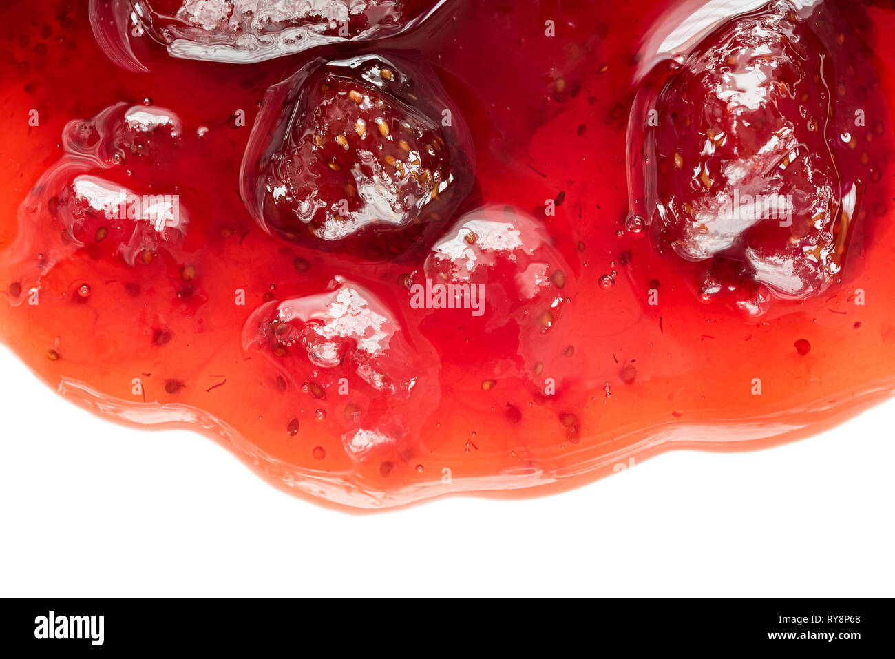 Strawberry jam on white background Stock Photo - Alamy