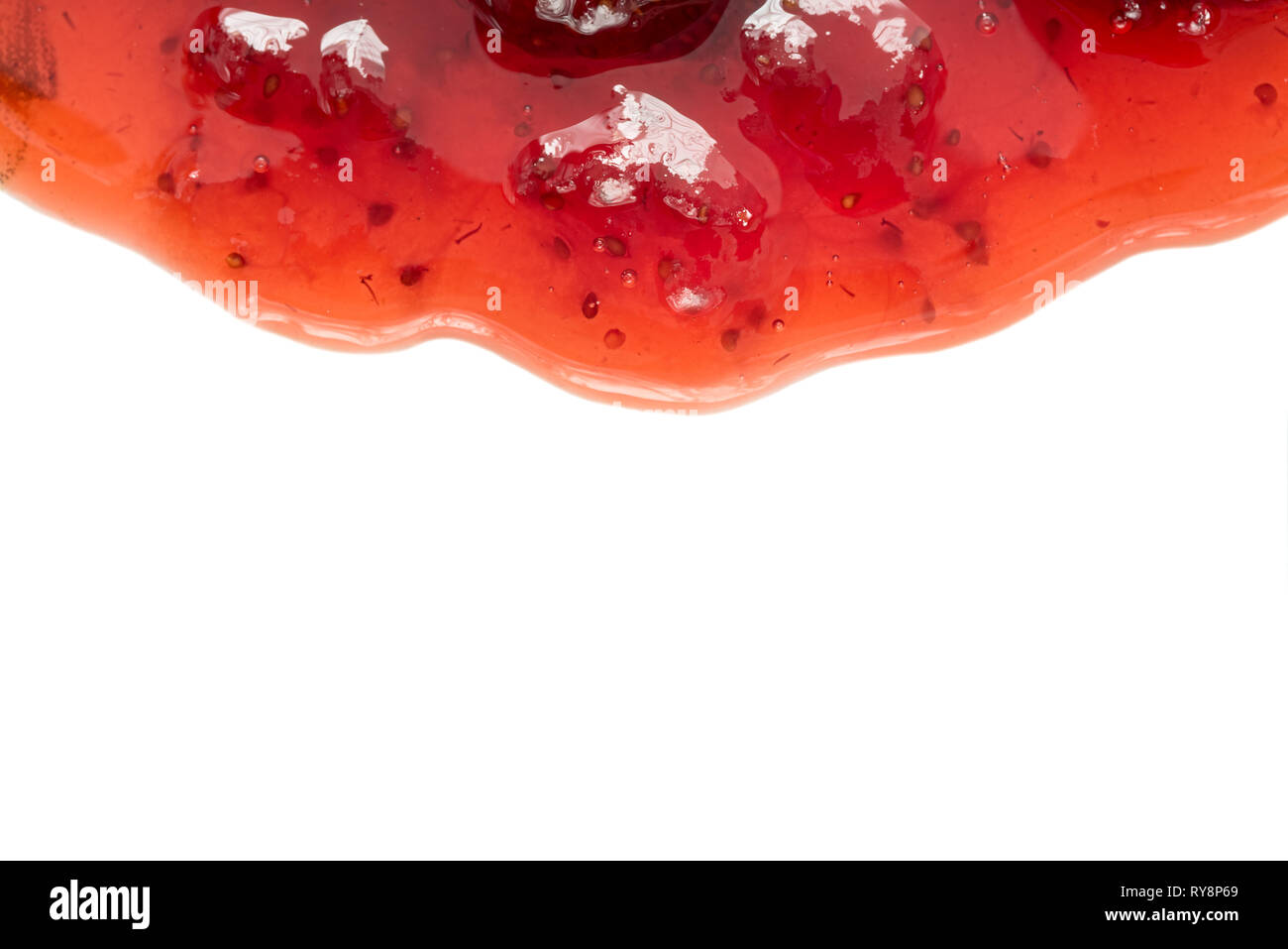 Strawberry jam on white background Stock Photo - Alamy