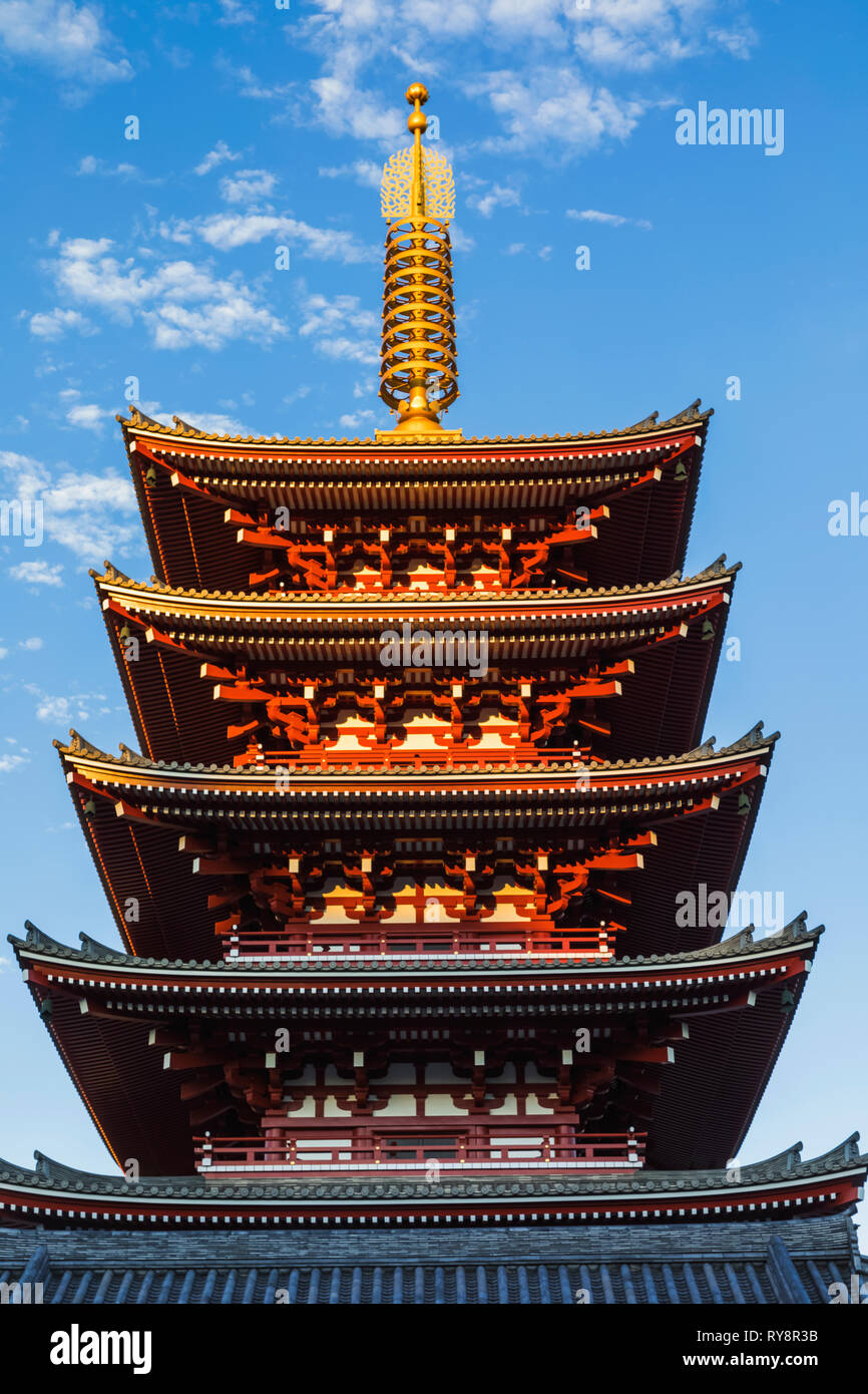 Japan, Honshu, Tokyo, Asakusa, Sensoji Temple, Five Storied Pagoda Stock Photo - Alamy