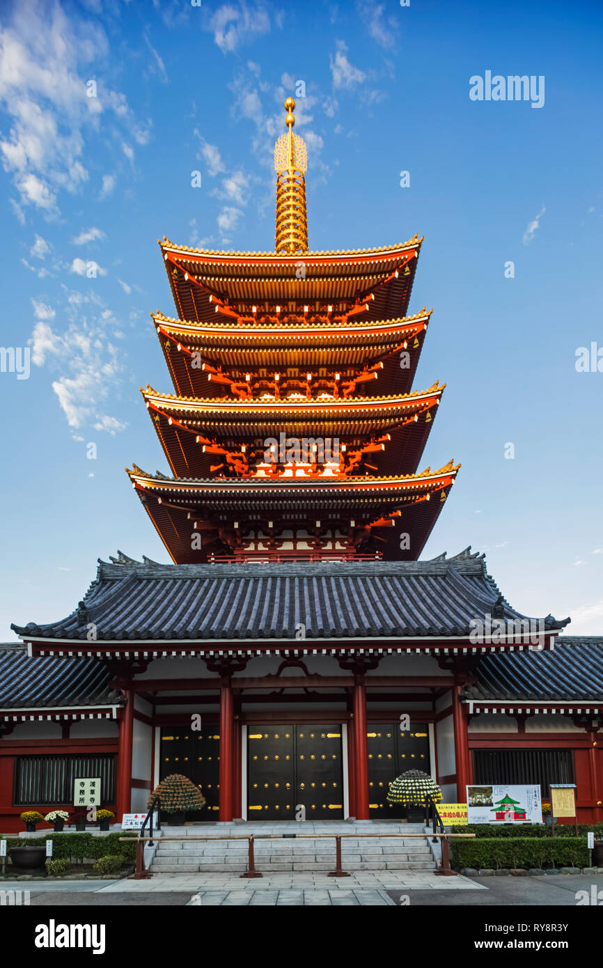 Japan, Honshu, Tokyo, Asakusa, Sensoji Temple, Five Storied Pagoda Stock Photo - Alamy