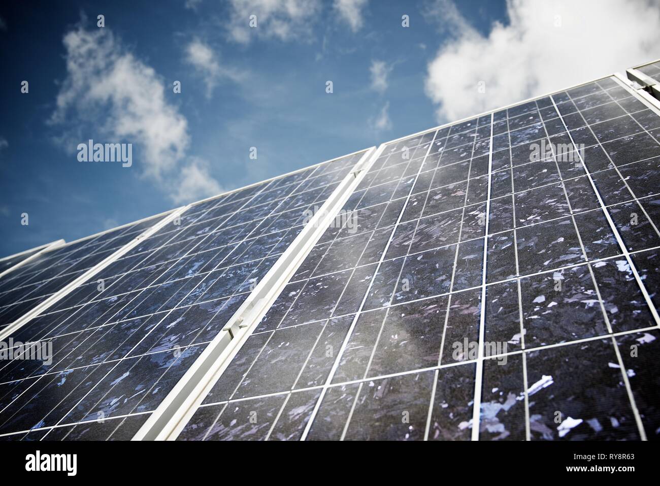 Detail of a photovoltaic panel for renewable electric production Stock ...