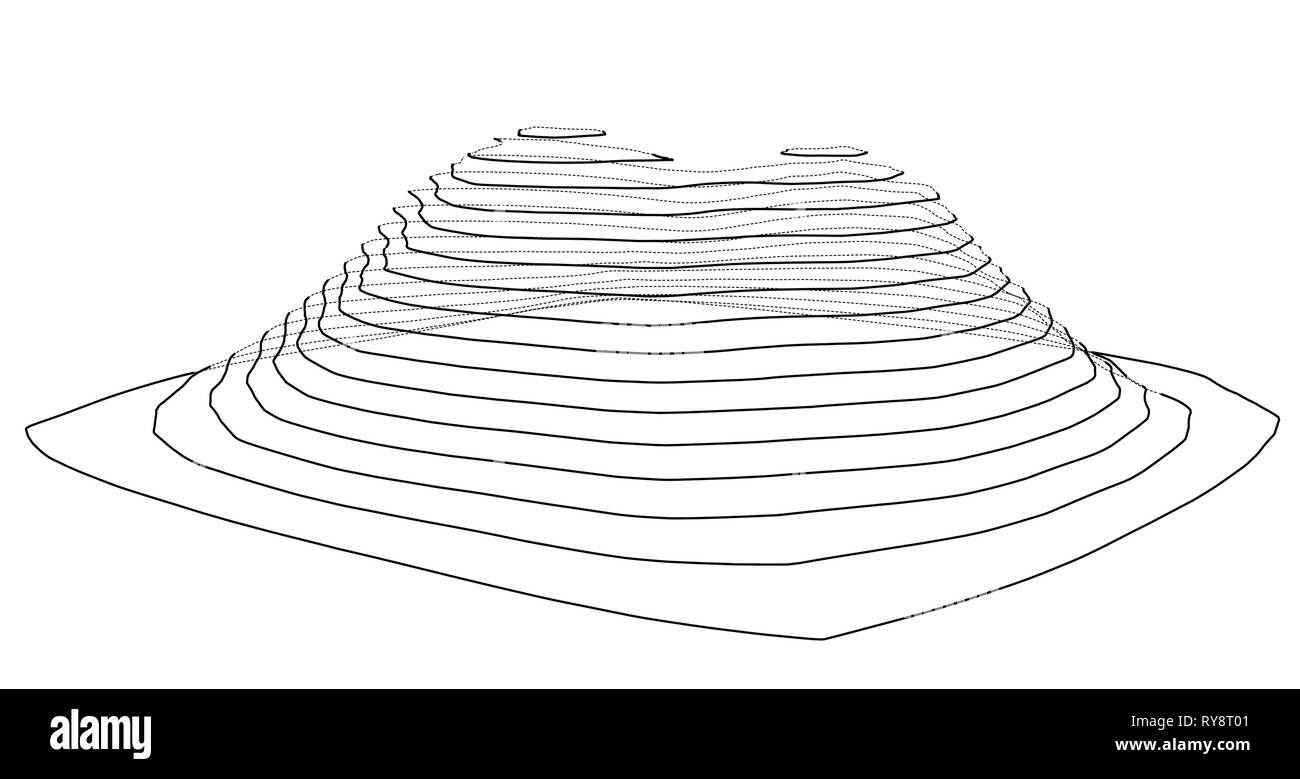 Abstract digital landscape outline. Vector Stock Vector Image & Art - Alamy