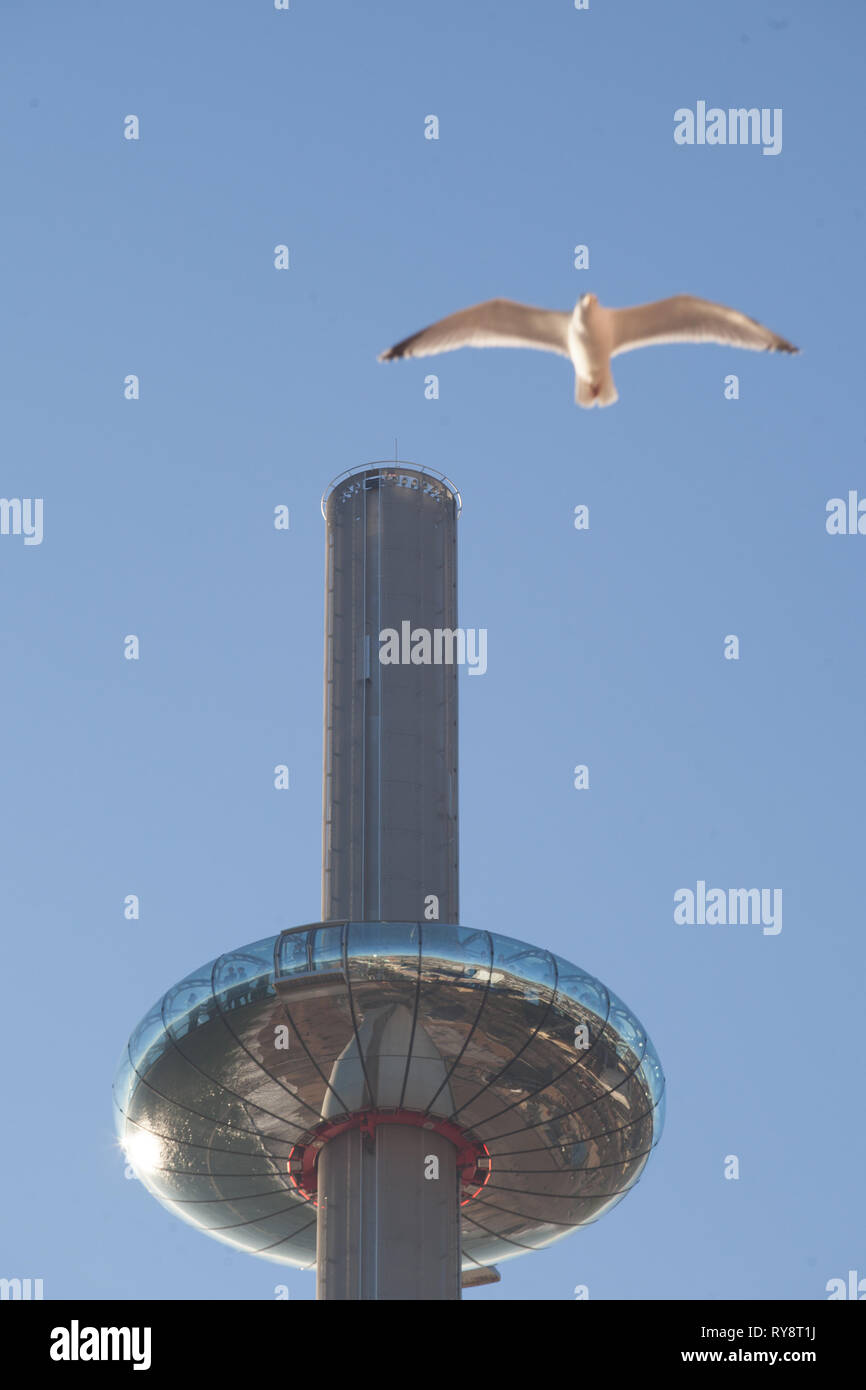 Brighton Airways i360 moving observation tower with bar bult to attract ...