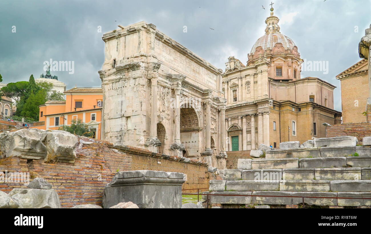 The Arch of Septimius Severus in Palatino one of the white big forts ...