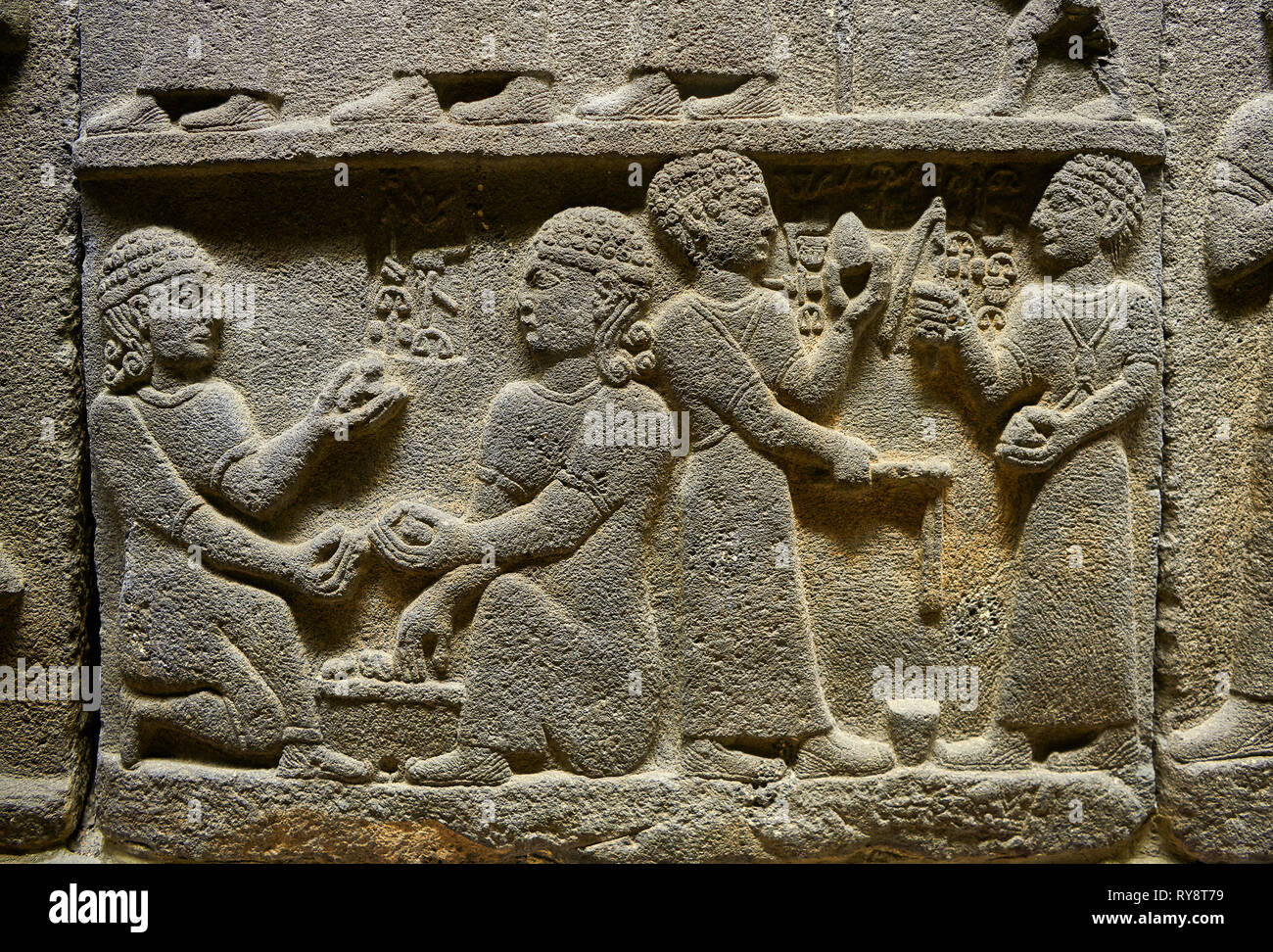 Hittite monumental relief sculpted orthostat stone panel of Royal ...