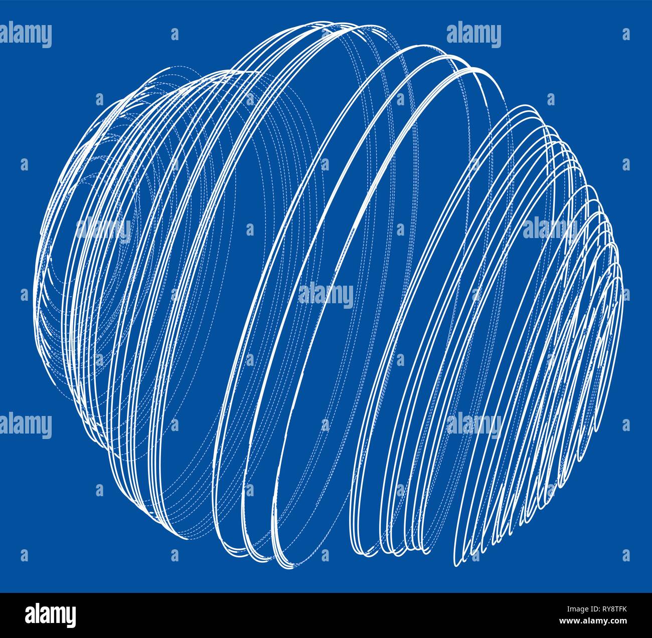 Sphere of spirals outline. Vector Stock Vector Image & Art - Alamy