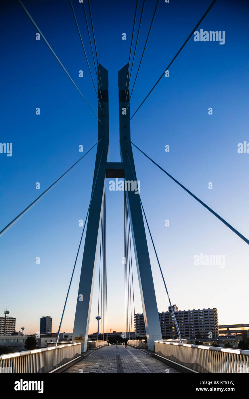 Japan, Honshu, Tokyo, Toyosu, Shinonome, Tatsuma Sakurabashi Bridge ...