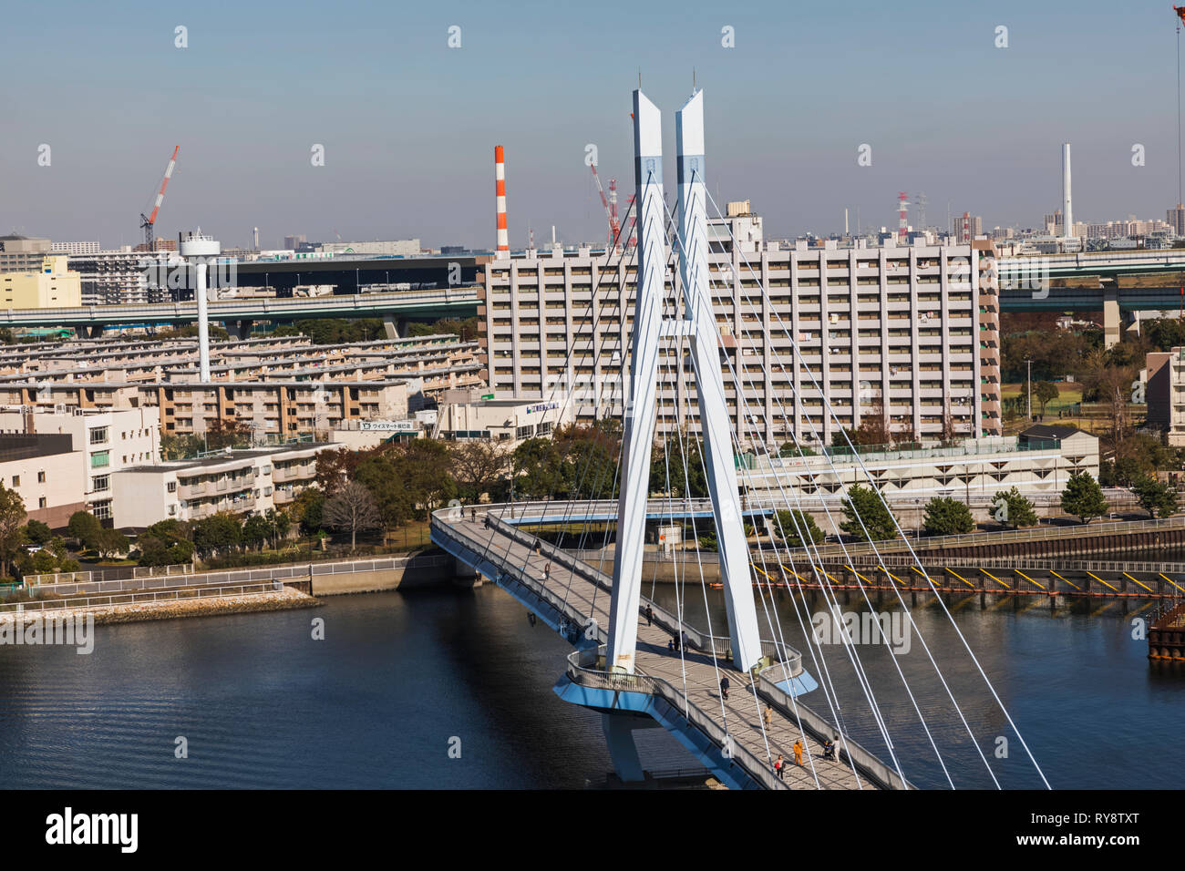 Japan, Honshu, Tokyo, Toyosu, Shinonome, Tatsuma Sakurabashi Bridge ...