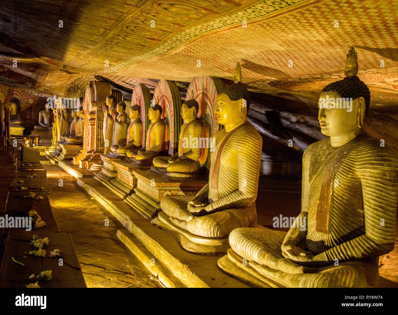 Asia, Sri Lanka, Dambulla caves, Buddha statues Stock Photo - Alamy