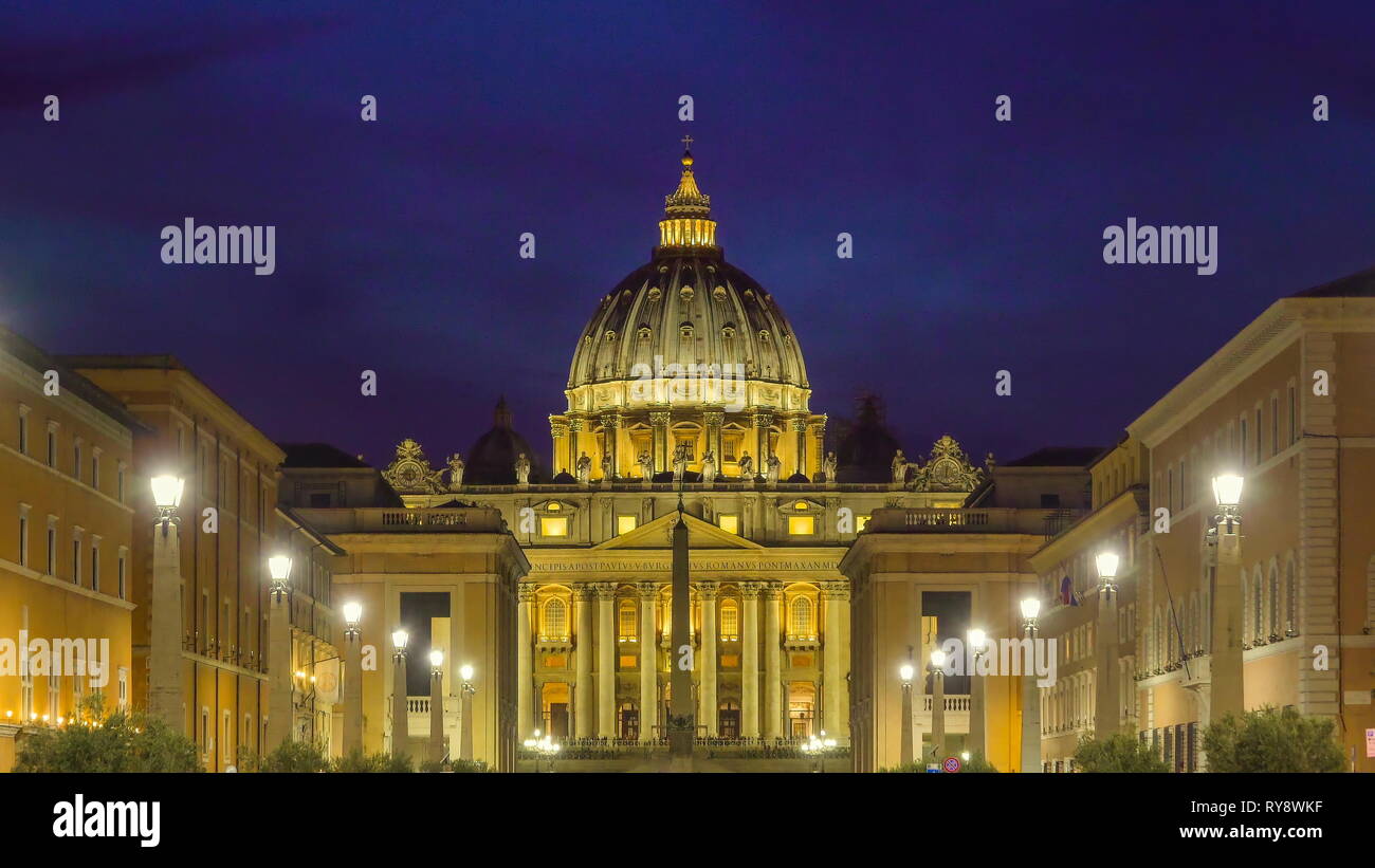 The white lights inside the Basilica of Saint Peter in Vatican Rome ...