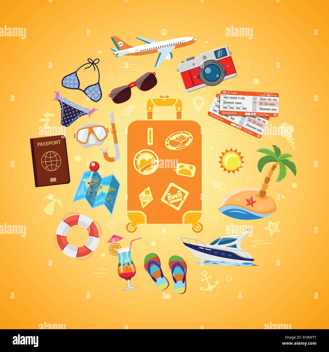 Tropical vacation destination Stock Vector Images - Alamy