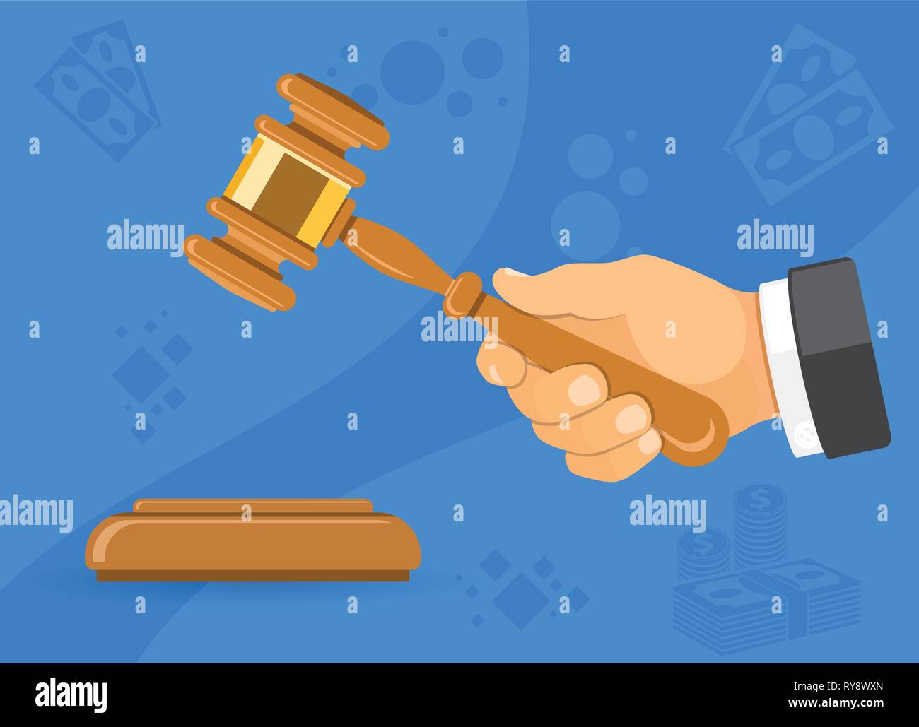 Auctioneer mallet Stock Vector Images - Alamy