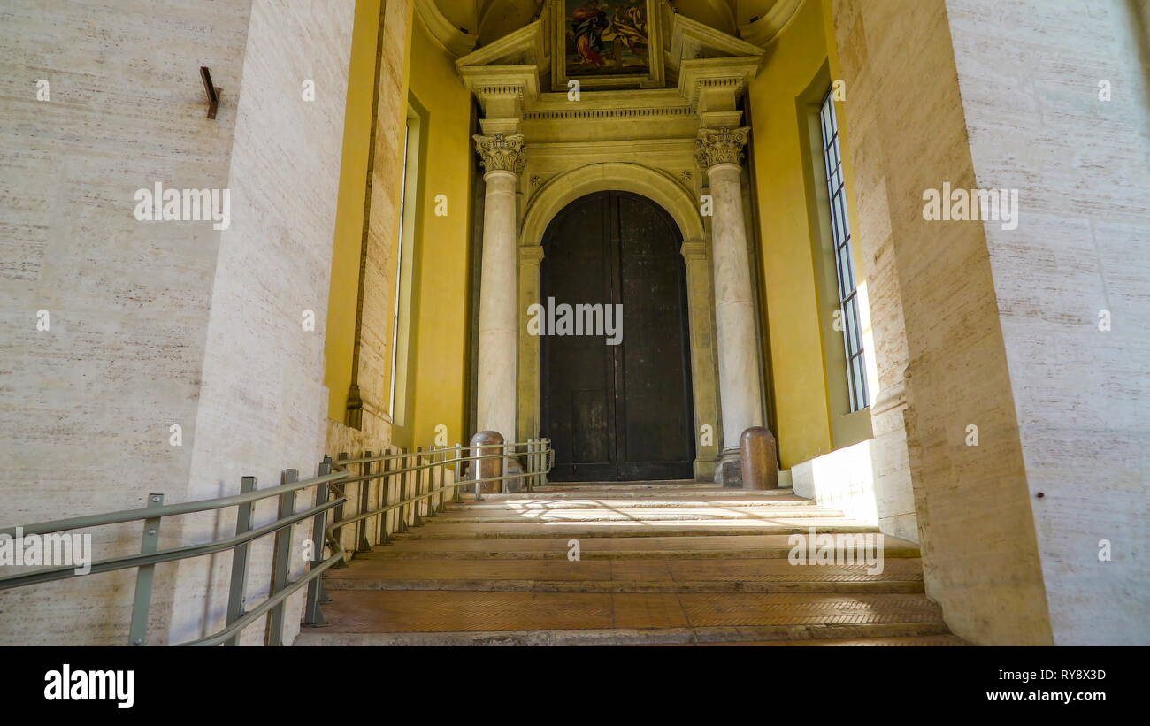 The black small fence inside the Basilica of Saint Peter in Rome Italy ...
