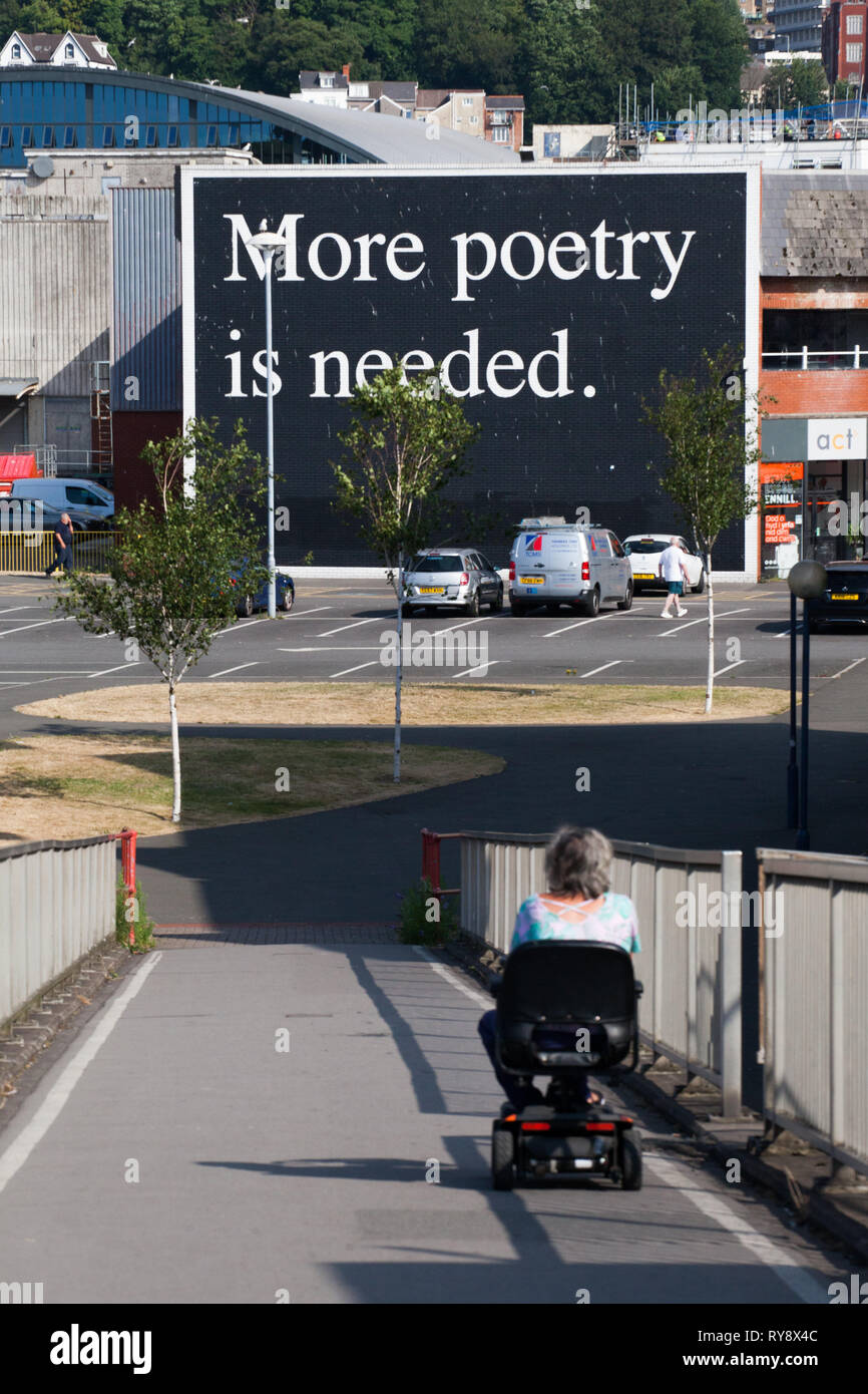 Poetry Sign at the birthplace of poet Dylan Thomas in Swansea. .located ...