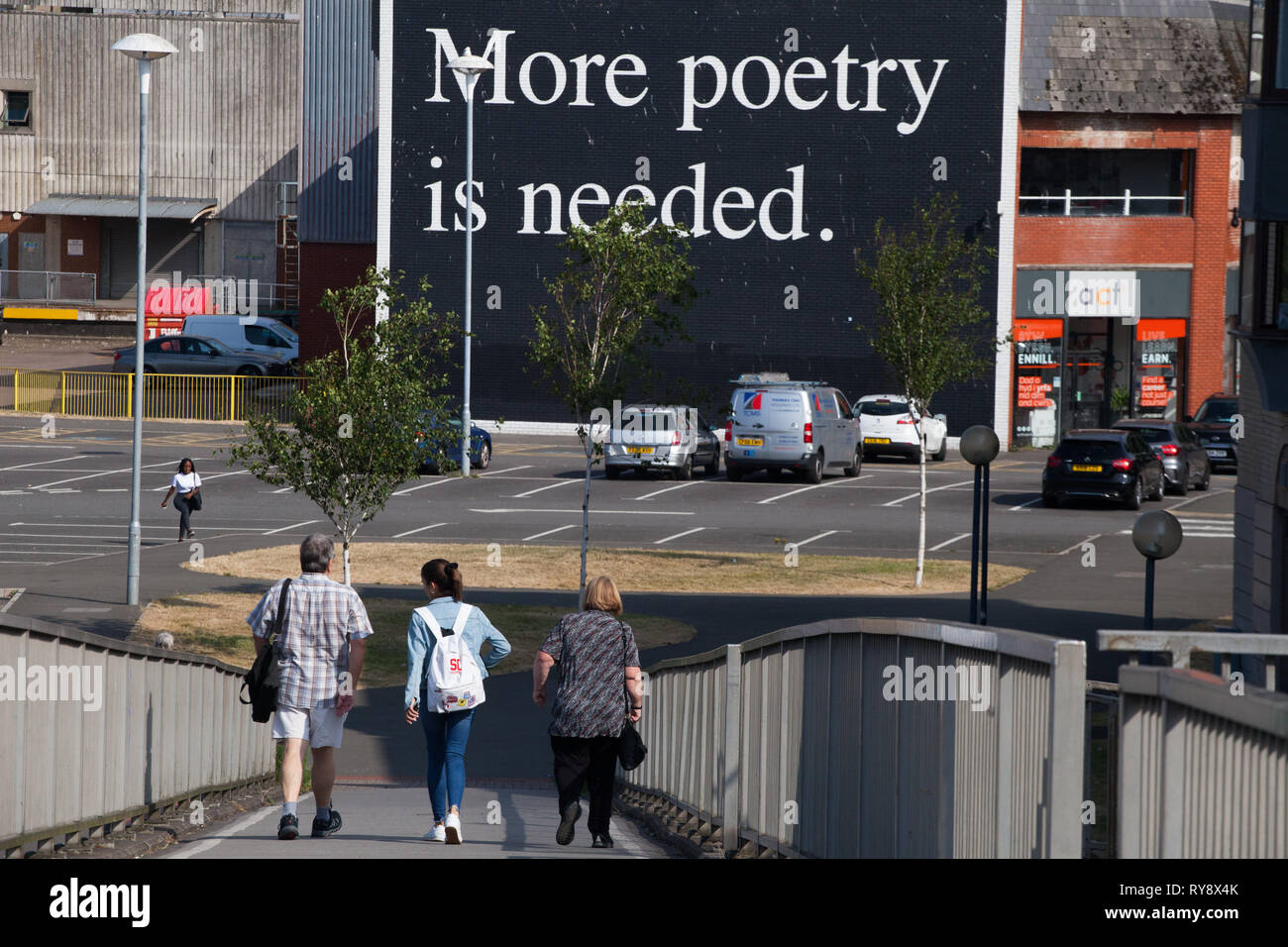 Poetry Sign at the birthplace of poet Dylan Thomas in Swansea. .located ...