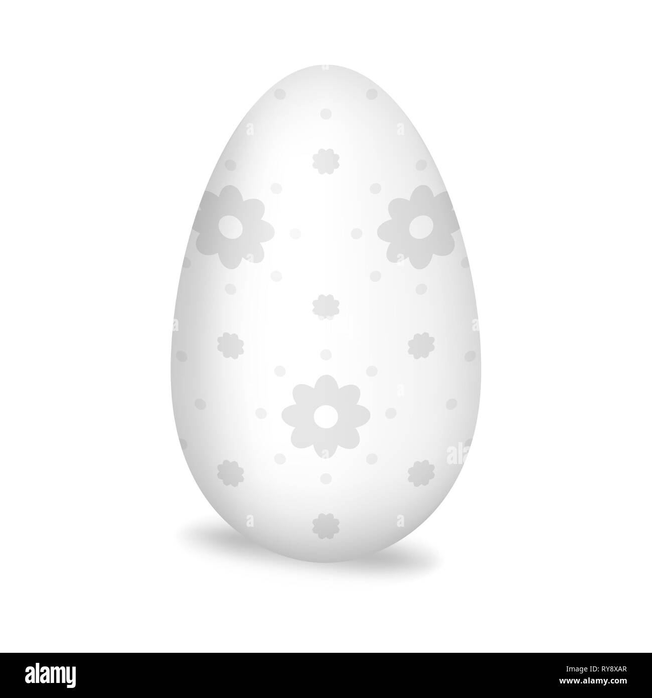 Standing patterned single Easter egg isolated on white background ...