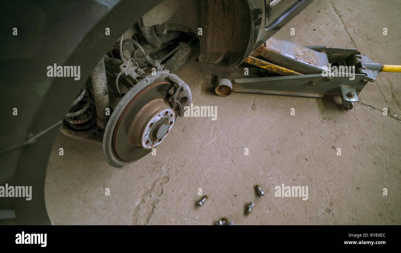 Broken tire hi-res stock photography and images - Alamy