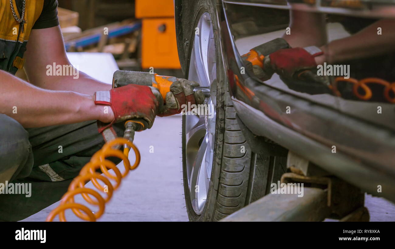 Blown tire hi-res stock photography and images - Alamy