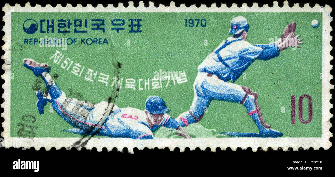 Postage stamp from South Korea in the National Athletic Meet, Seoul ...